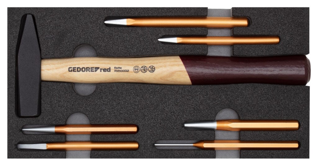 R22150019 Hammer and chisel set in 1/3 module 7 pieces - GEDORE - Tools ...